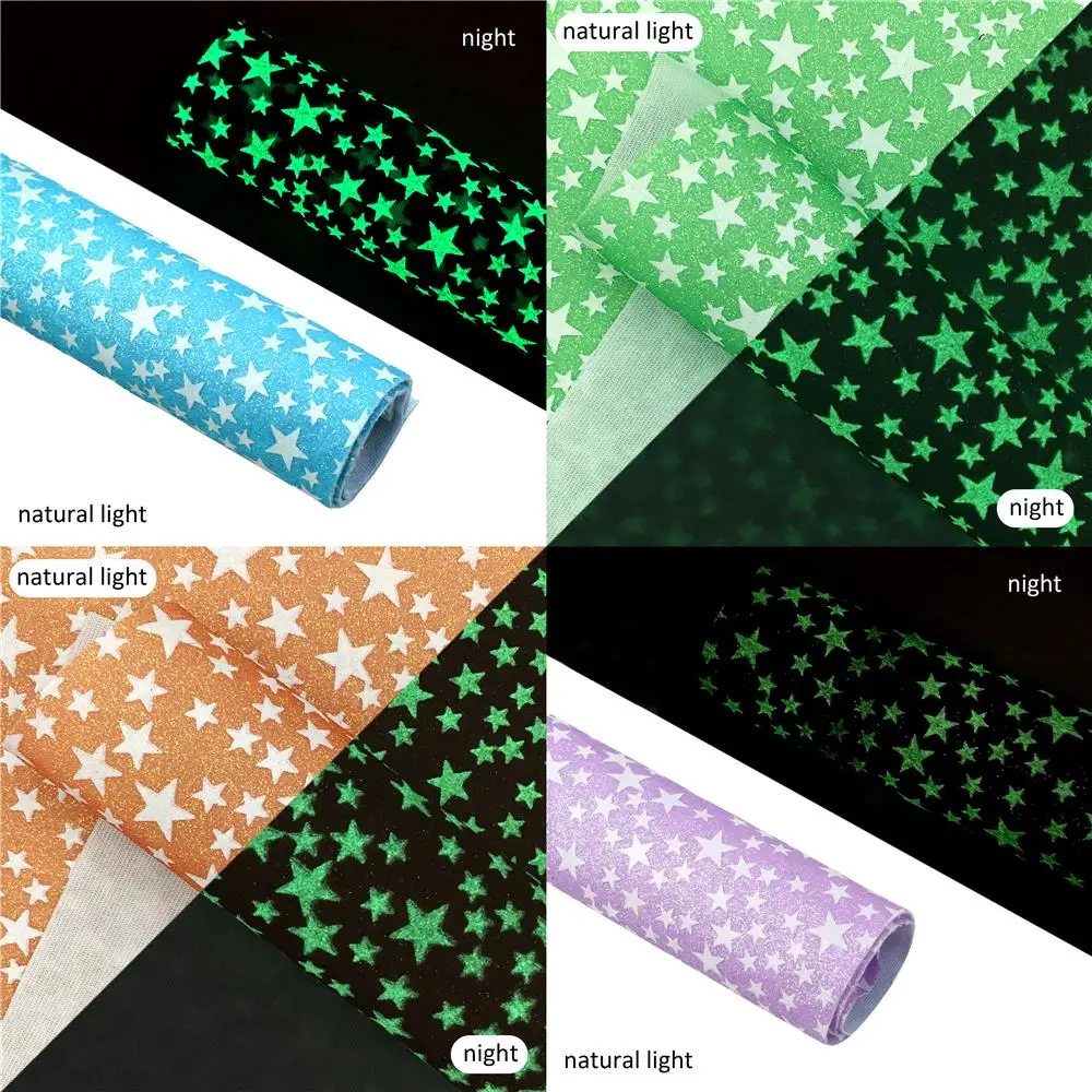 20-33cm-Glow-In-The-Dark-Series-Glitter-Star-Synthetic-Faux-Leather ...