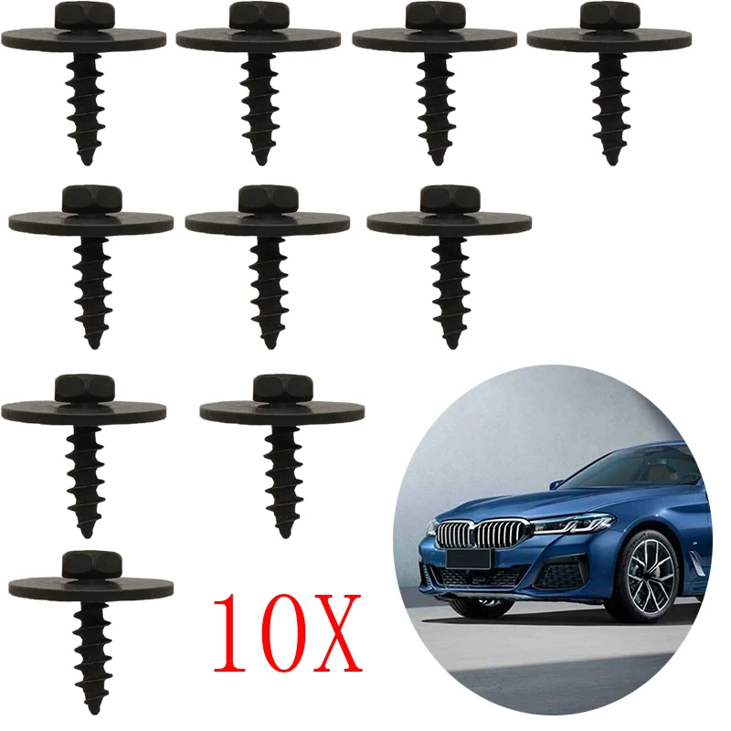 10PCS For BMW 5MM Hole Hex-Head Self-Tapping Bolt Screw 07149213164 ...