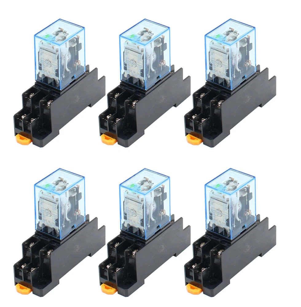 10Pcs Relay LY2 DC12V DC24V AC110V AC220V Small relay 10A 8 Pins Coil ...