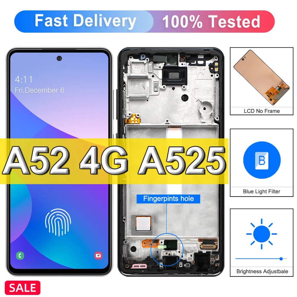 Original-For-Samsung-Galaxy-A52-4G-SM-A525F-A525F-DS-Display-Touch ...