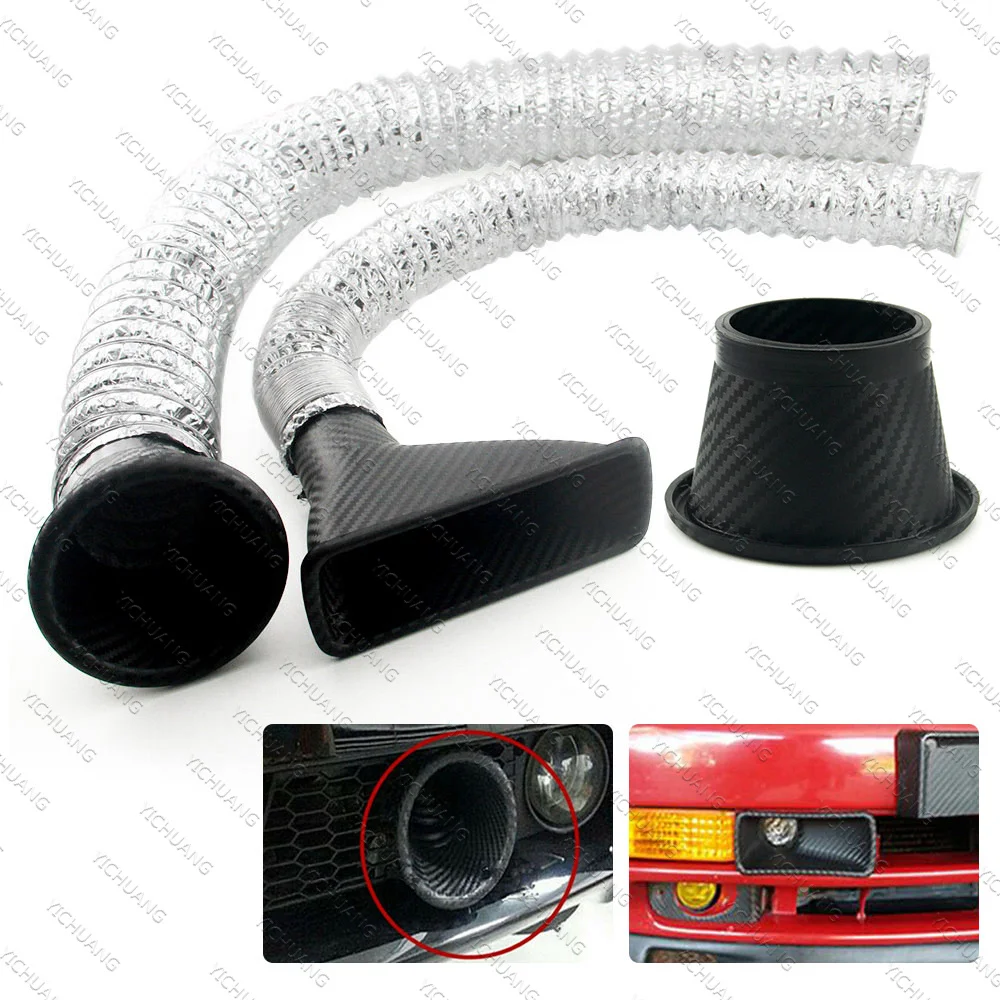 Universal Car Front Bumper Turbo Air Intake Pipe Kit ABS Turbine Inlet ...
