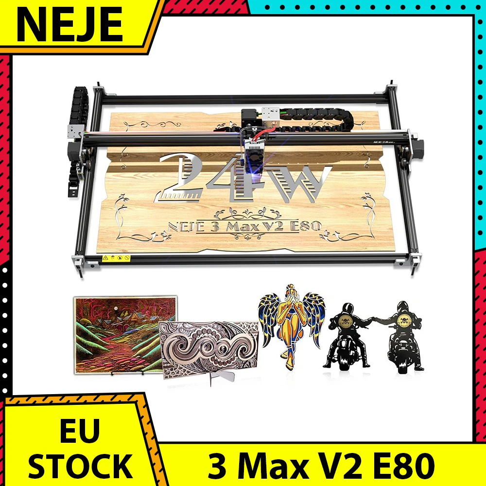 NEJE-3-Max-V2-Laser-Engraver-Cutte-24W-Laser-Power-E80-Laser-Module-0 ...