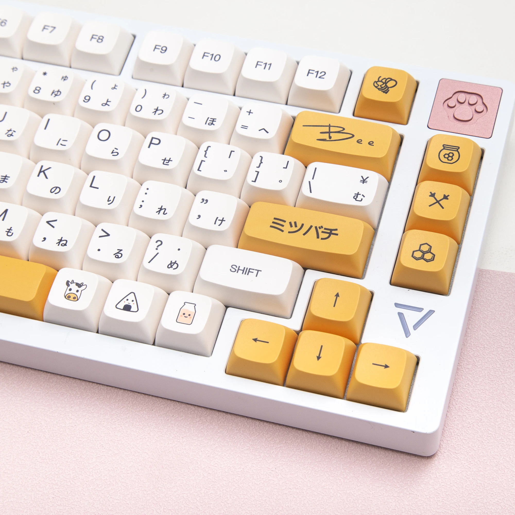 Xda Pbt Keycaps 132 Keys Japanese Set Dye Sub Honey Milk For Gaming ...
