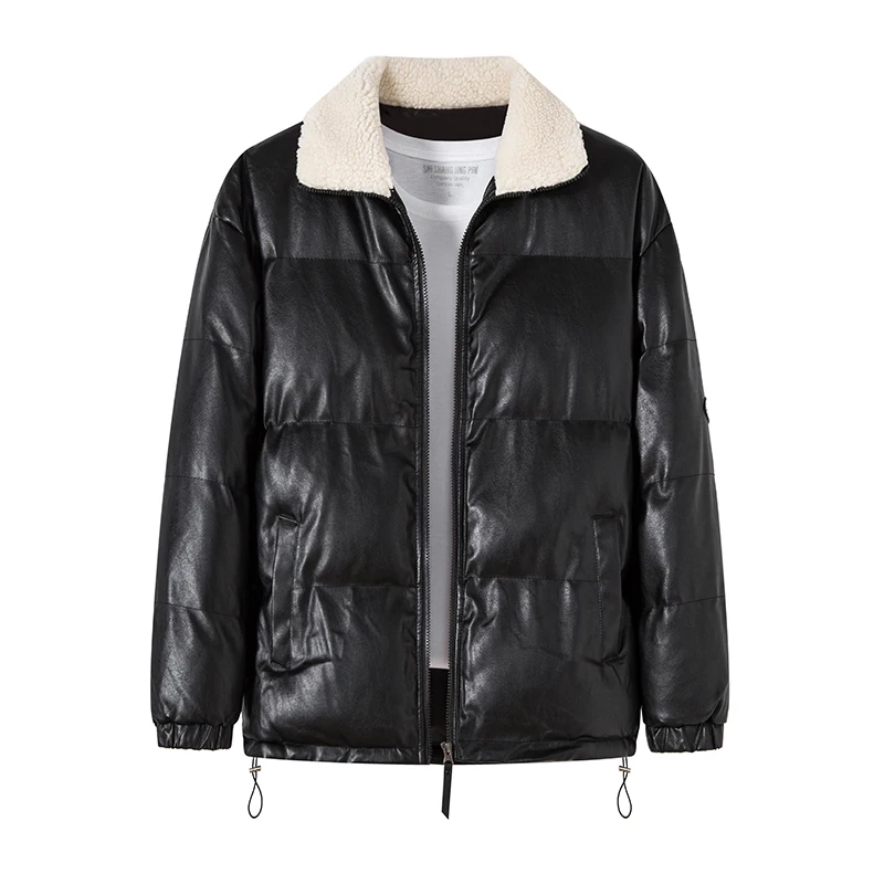 Men-Winter-Leather-Jacket-Solid-Color-Lapel-Fleece-Zipper-Coat-Padding-Cotton-Padded-Jacket-Warm ...