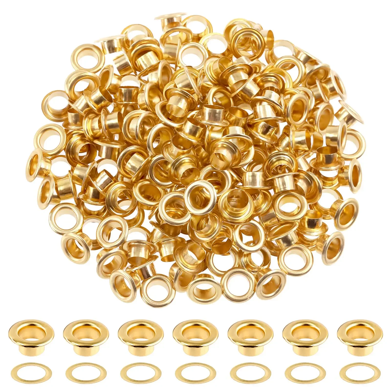 Brass-100-Sets-Gold-Grommet-Eyelets-Metal-Eyelets-with-Washers ...