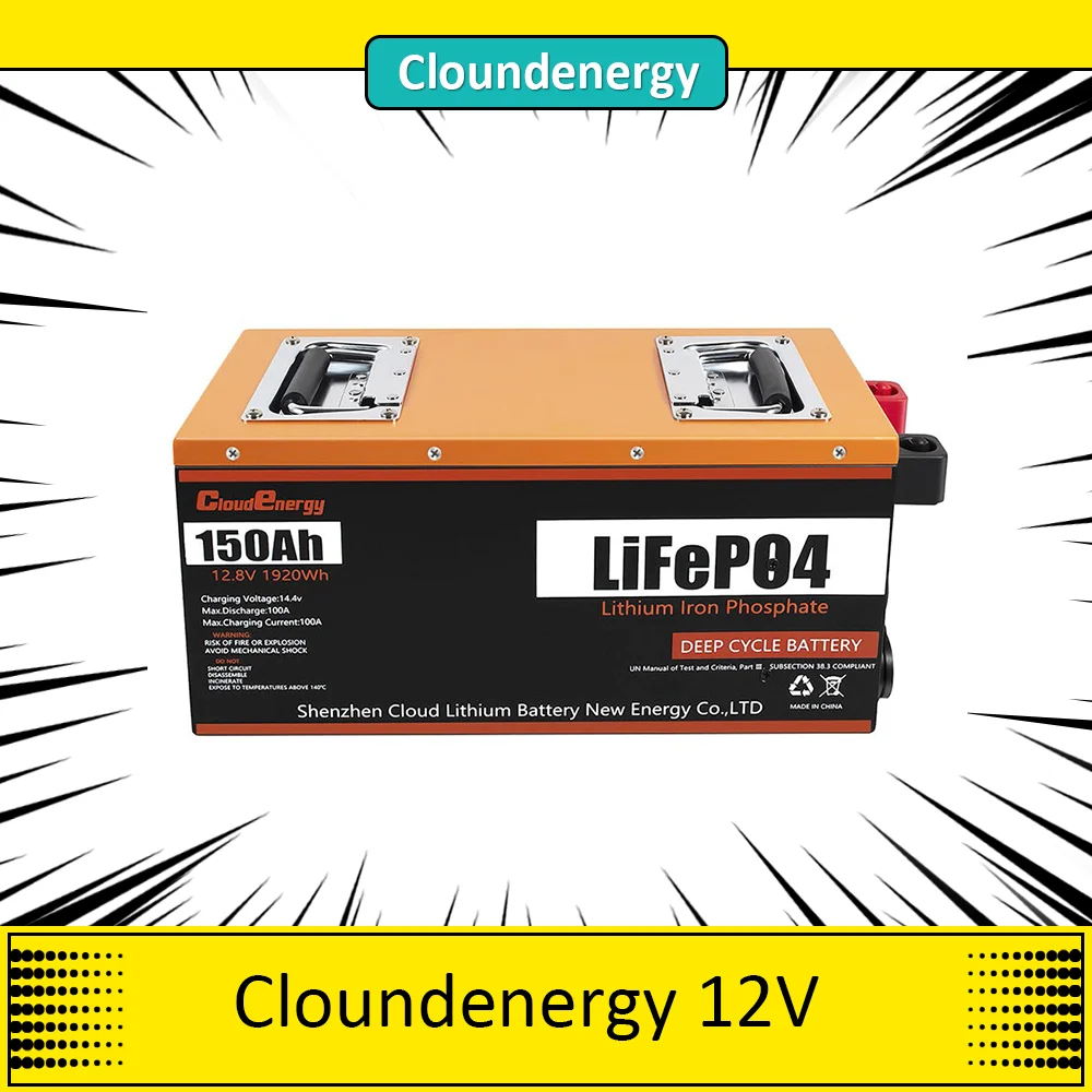 Cloudenergy 12V 150Ah LiFePO4 Battery Pack, 1920Wh Energy, 6000+ Cycles ...