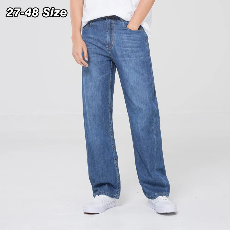 Classic-Men-s-Jeans-Plus-Size-42-44-46-48-Summer-Thin-100-Cotton-Baggy ...