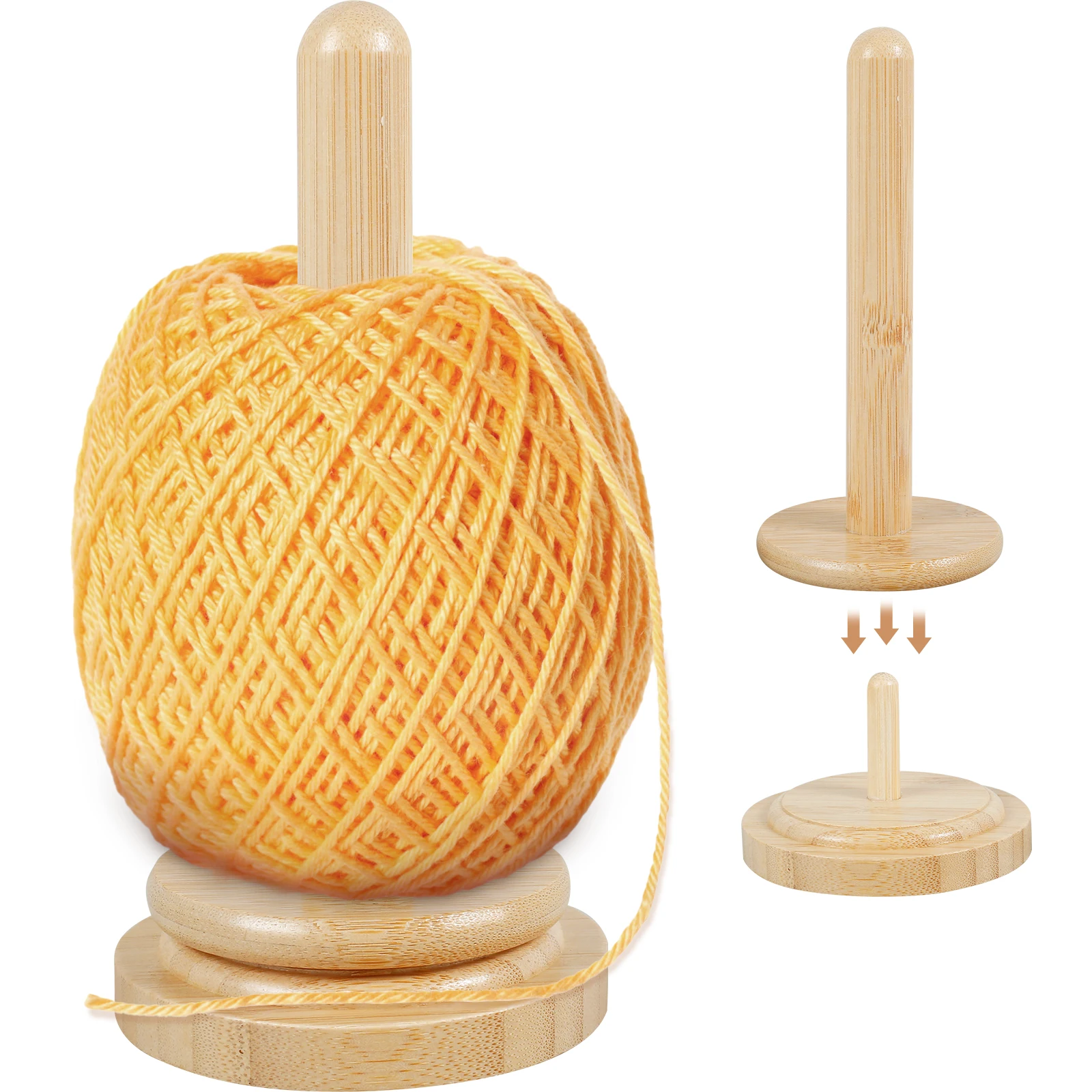 Wooden-Yarn-Holder-Rotatable-Bamboo-Yarn-Skein-Spinner-Revolving-Yarn ...