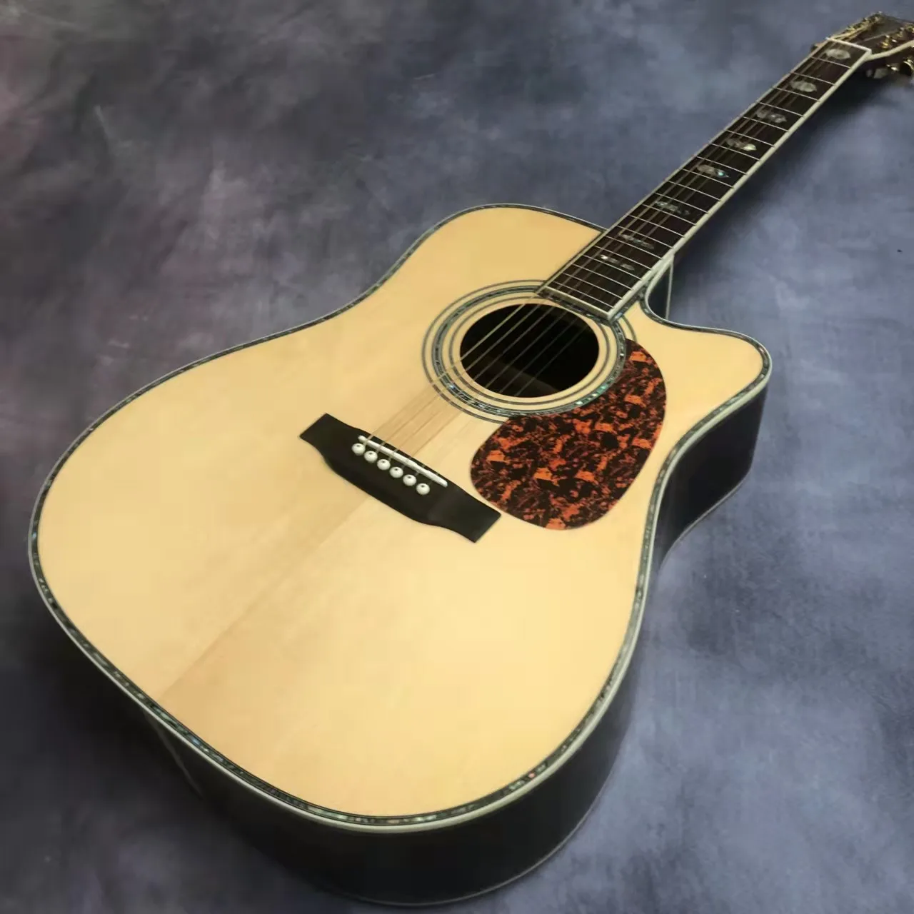 41 Inch D Barrel Cutaway D45 Series Solid Wood Section Acoustic ...
