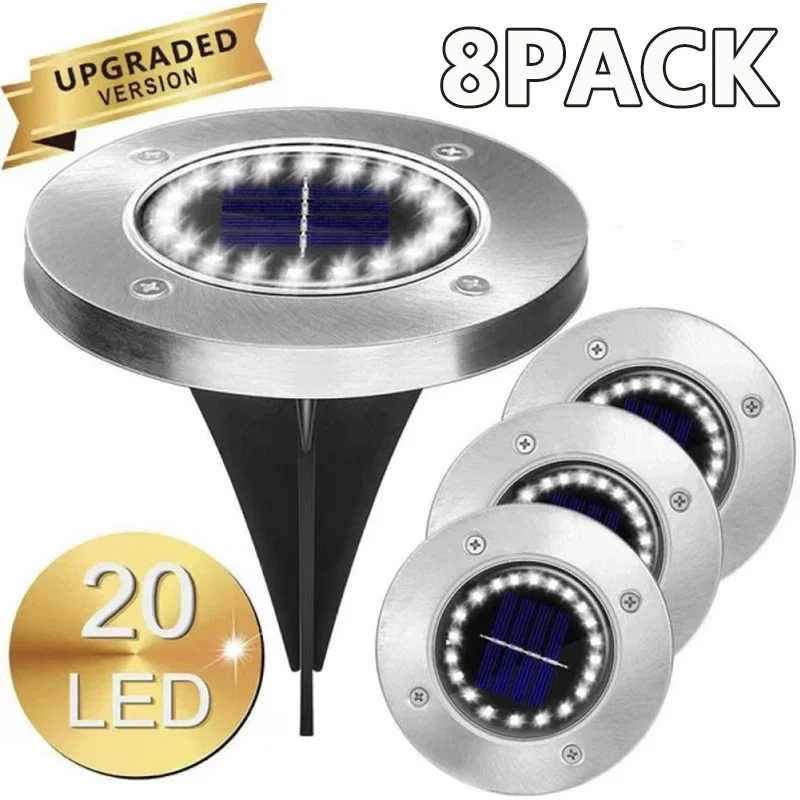 20LED-Solar-Power-Disk-Light-Outdoor-Garden-Solar-Underground-Light ...