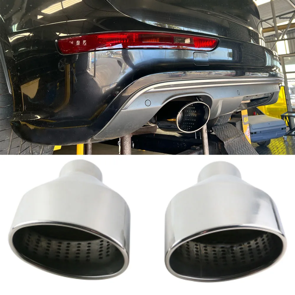 1PCS-Oval-Exhaust-Tip-Universal-Car-Slant-tailpipes-Stainless-Steel ...