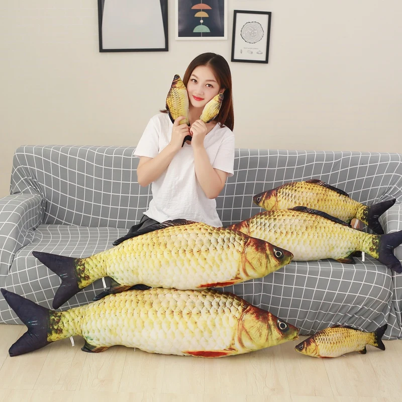 40/60/80/100/120cm Kawaii Simulation Crucian Plush Animals Toys Stuffed ...