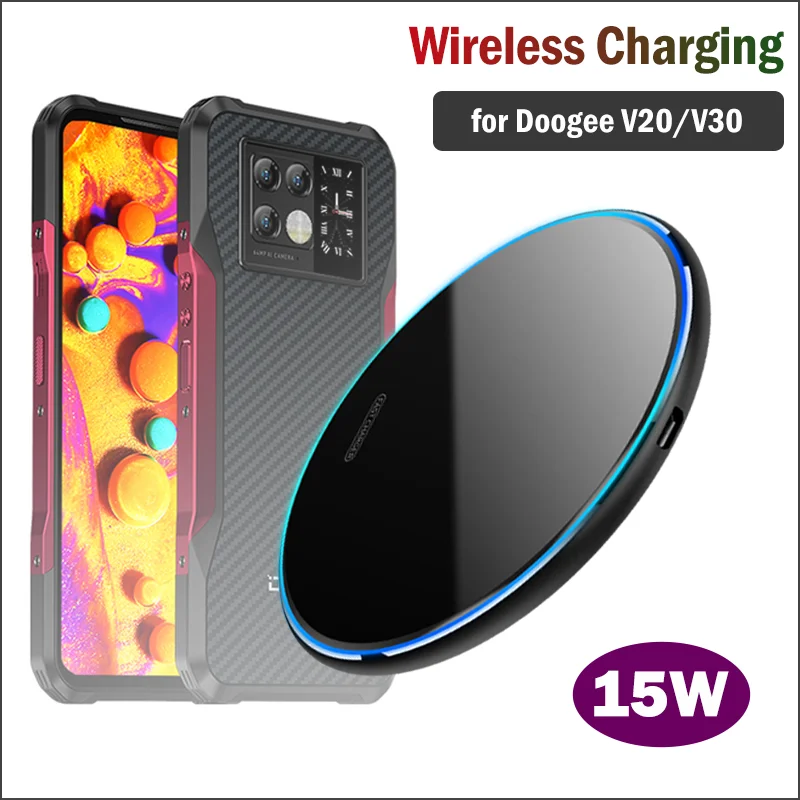 15W Fast Qi Wireless Charging for DOOGEE V10 V20 V30 5G Rugged Phone ...