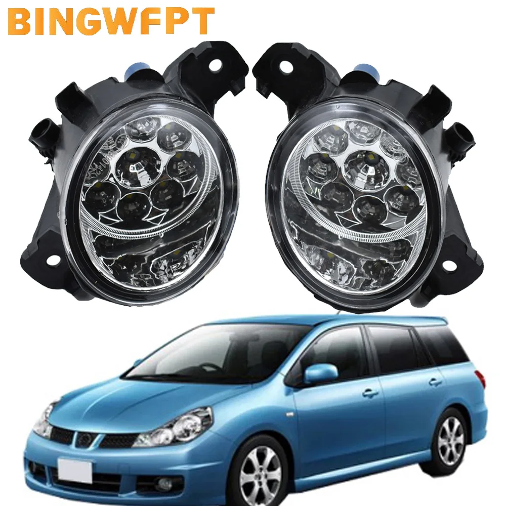 1Pair-Fog-Light-Assembly-Car-Front-Bumper-LED-12V-For-Nissan-Wingroad ...