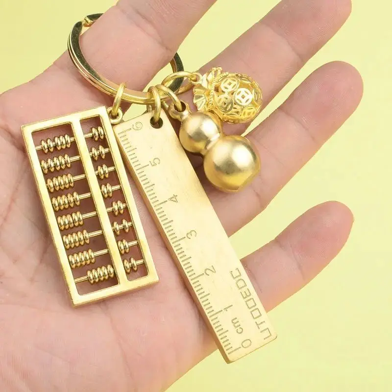 Pure-brass-activity-abacus-small-ruler-three-in-one-multifunctional-set ...