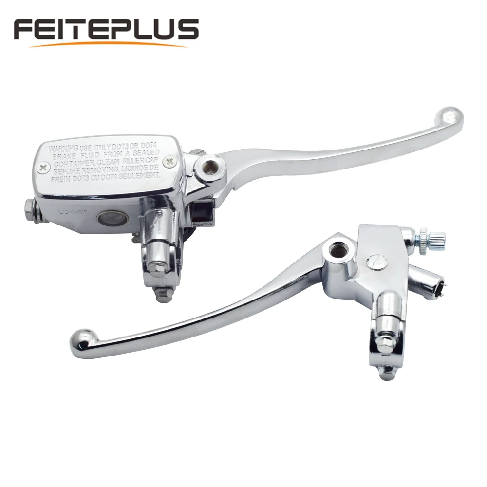 7/8" 22mm Front Motorcycle Hydraulic Brake Pump Master Cylinder Silver ...