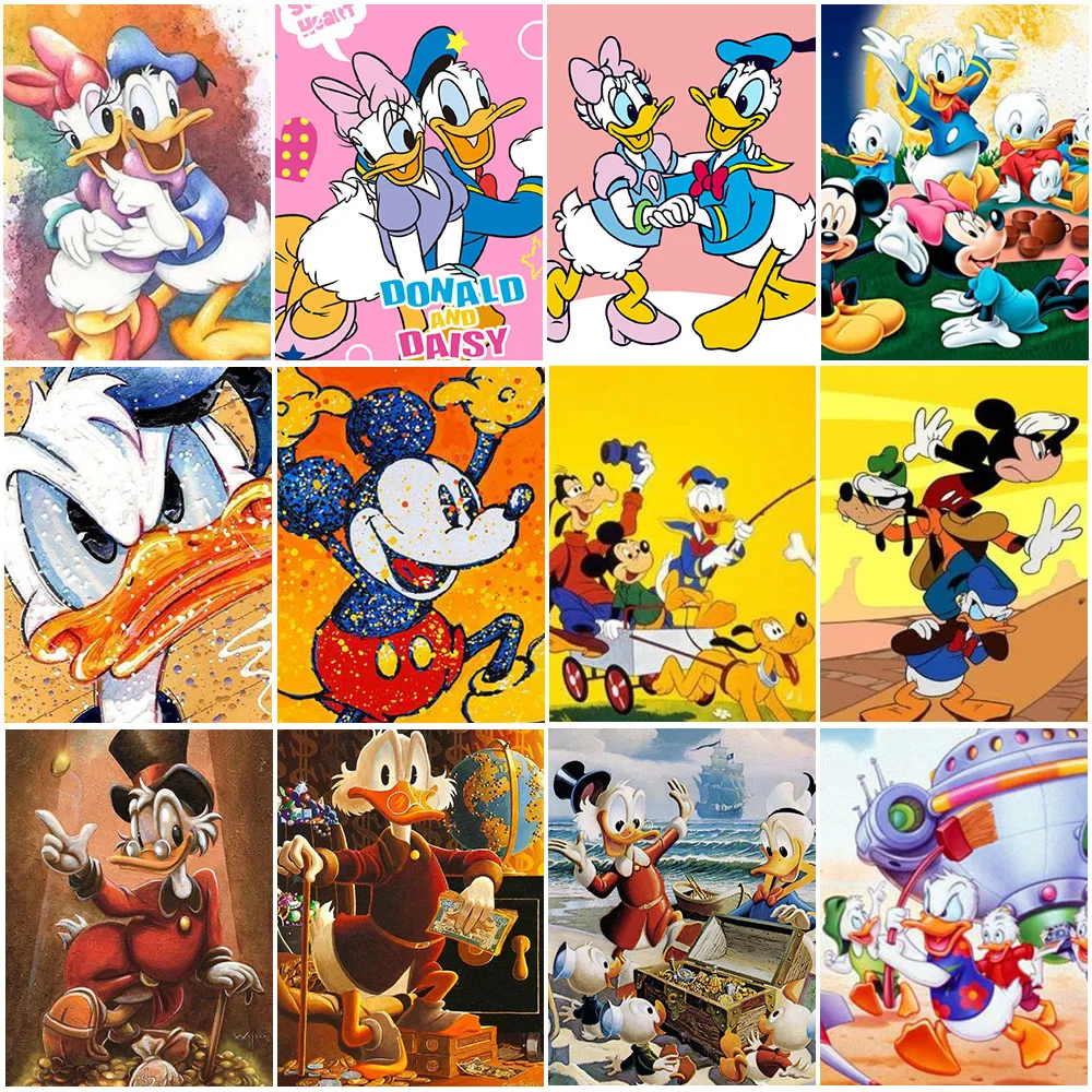 Canvas-Painting-Cartoon-Disney-Mickey-Donald-Duck-Daisy-Canvas-Print ...