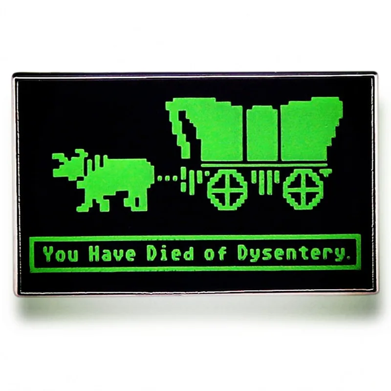 Oregon Trail You Have Died of Dysentery Pin Enamel Brooch Alloy Metal Badges Lapel Pins Brooches ...