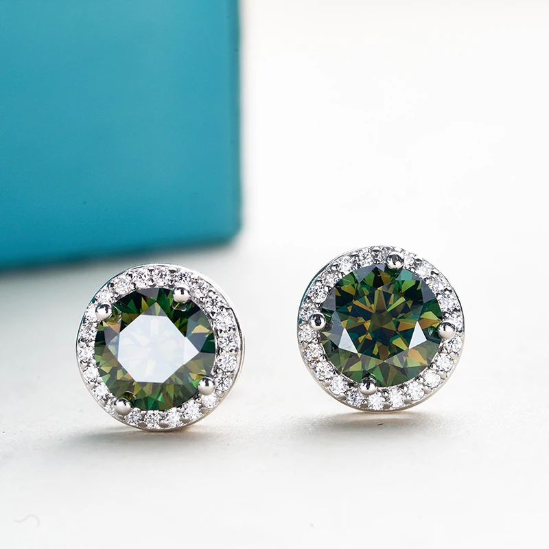 JoyceJelly-6-5mm-1ct-Colorful-Moissanite-Earrings-Unisex-Male-Female ...