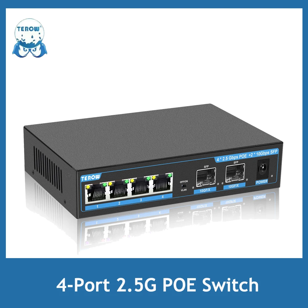 Terow-POE-Switch-de-rede-6-portas-2-5Gbps-SFP-Gigabit-Ethernet-Switch ...