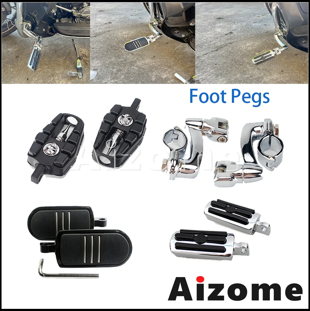1-Pair-Universal-Motorcycle-Footrest-Foot-Pegs-Footpegs-Rests-Pedals ...