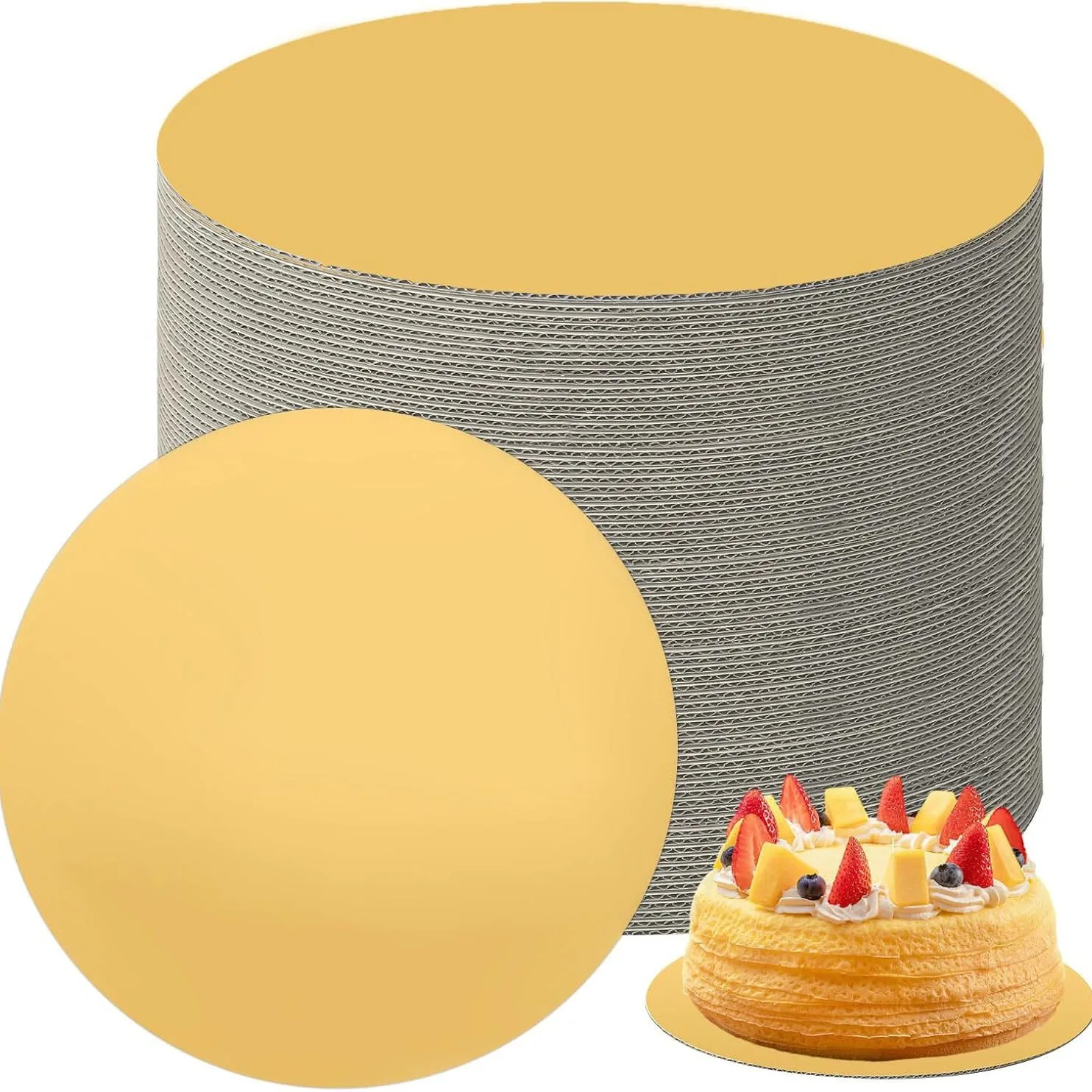10 pièces de plateaux ronds dorés pour gâteaux de 6/8/10 pouces, base ...