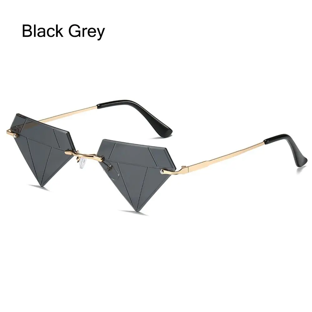 1PC Rimless Sun Glasses Unisex Retro Shades Triangle Sunglasses Women ...