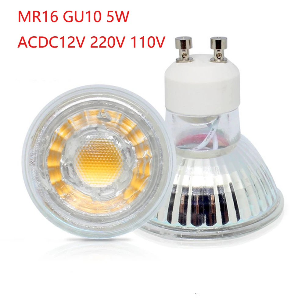 10pcs-MR16-GU10-COB-LED-Bulb-Glass-COB-Spotlight-5W-AC-220V-ACDC12V-500 ...