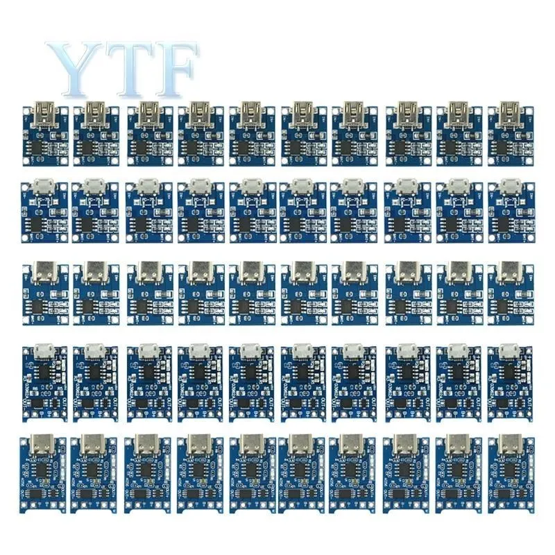 10pcs-5V-1A-Micro-USB-18650-Type-c-Lithium-Battery-Charging-Board ...
