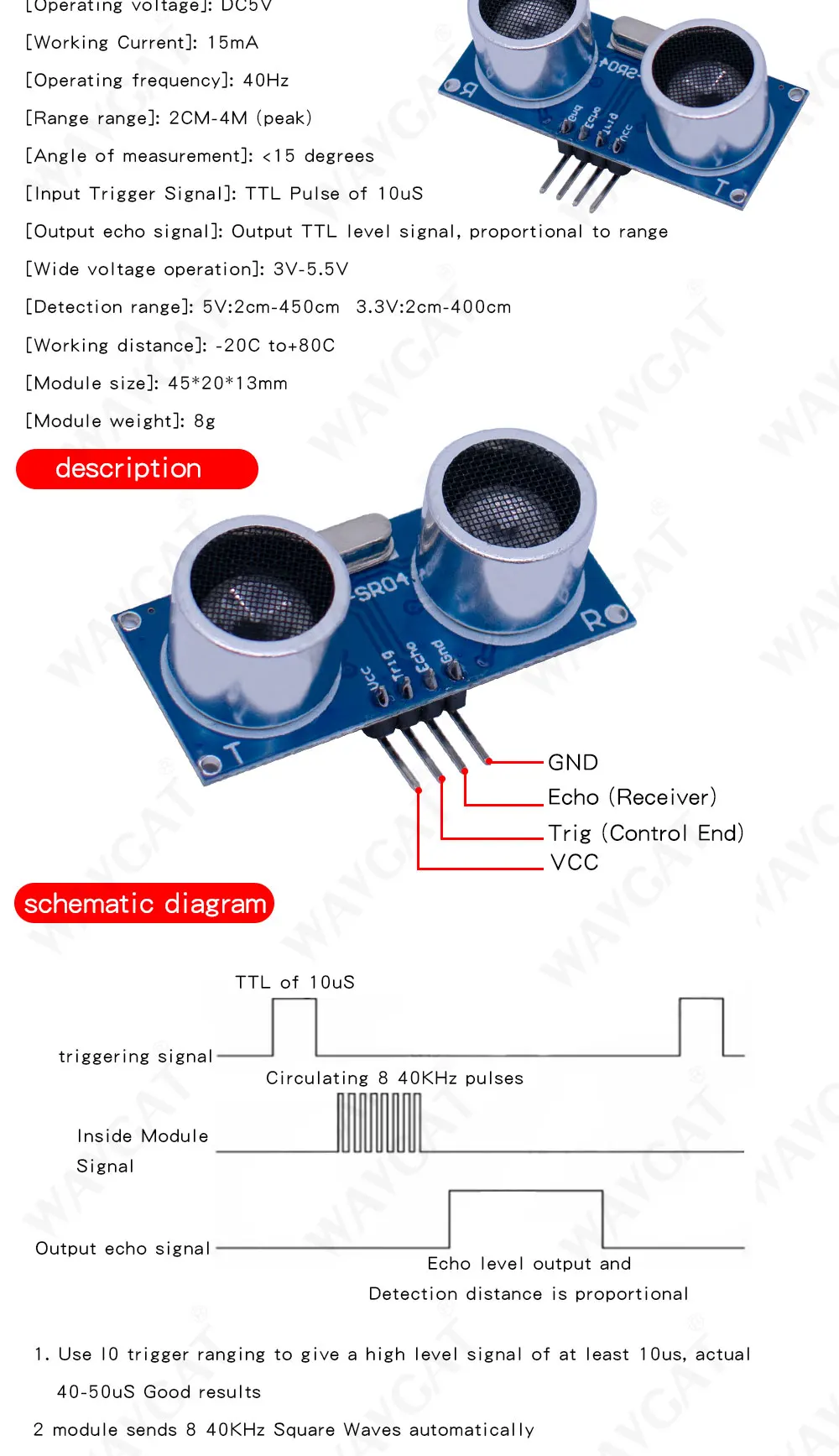 Ультразвуковой детектор волны HC-SR04 HCSR04 до world | AliExpress