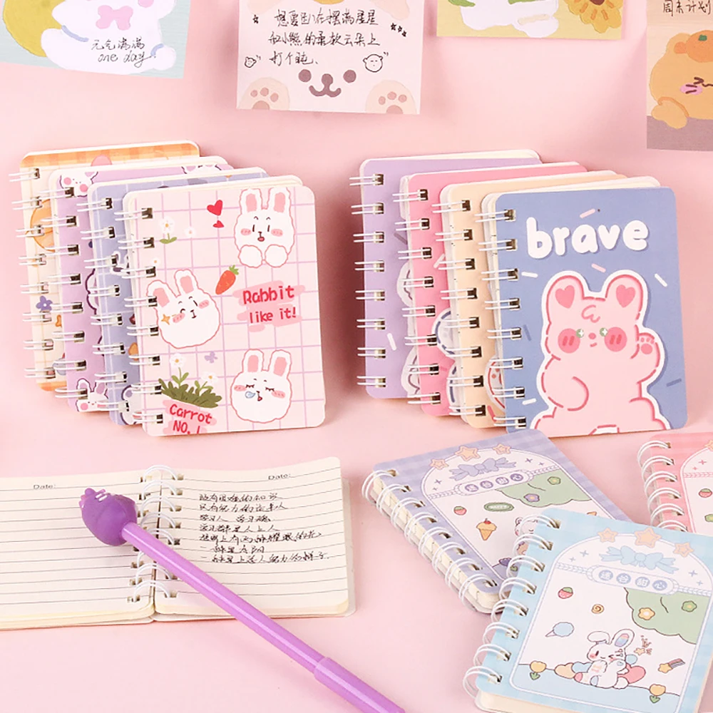 80sheets Creative Cartoon Coil Book Student School Supplies Pocket ...