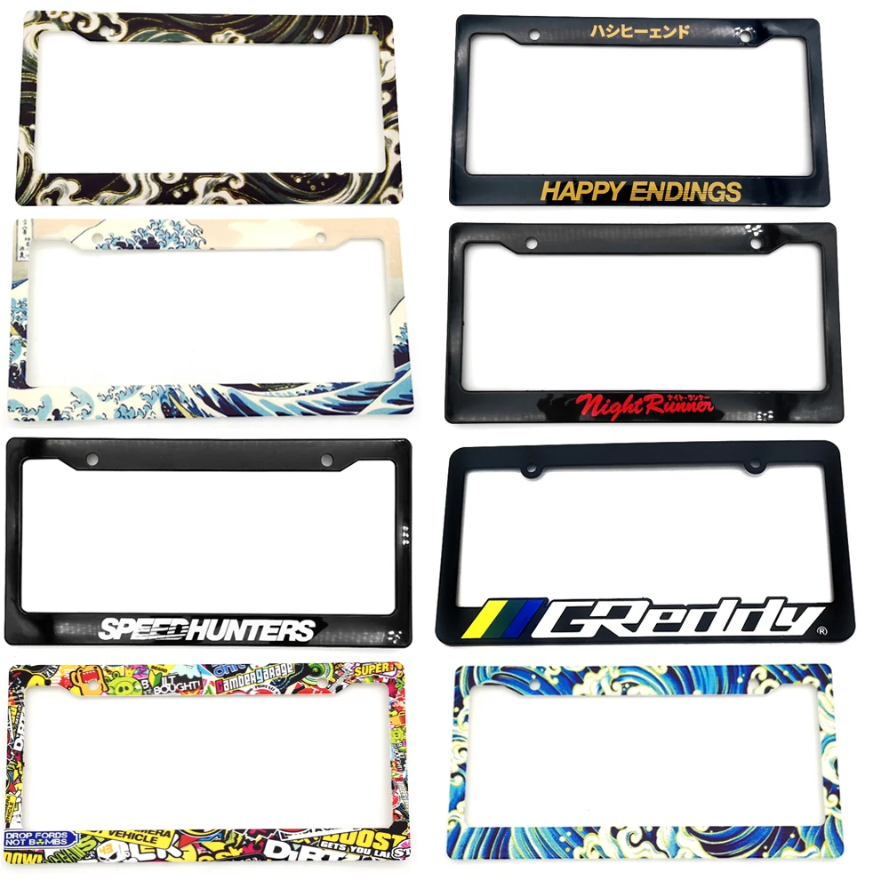 Jdm-Hokkaido-Waves-Car-License-Plate-Frame-For-domo-Graffiti-Greddy ...