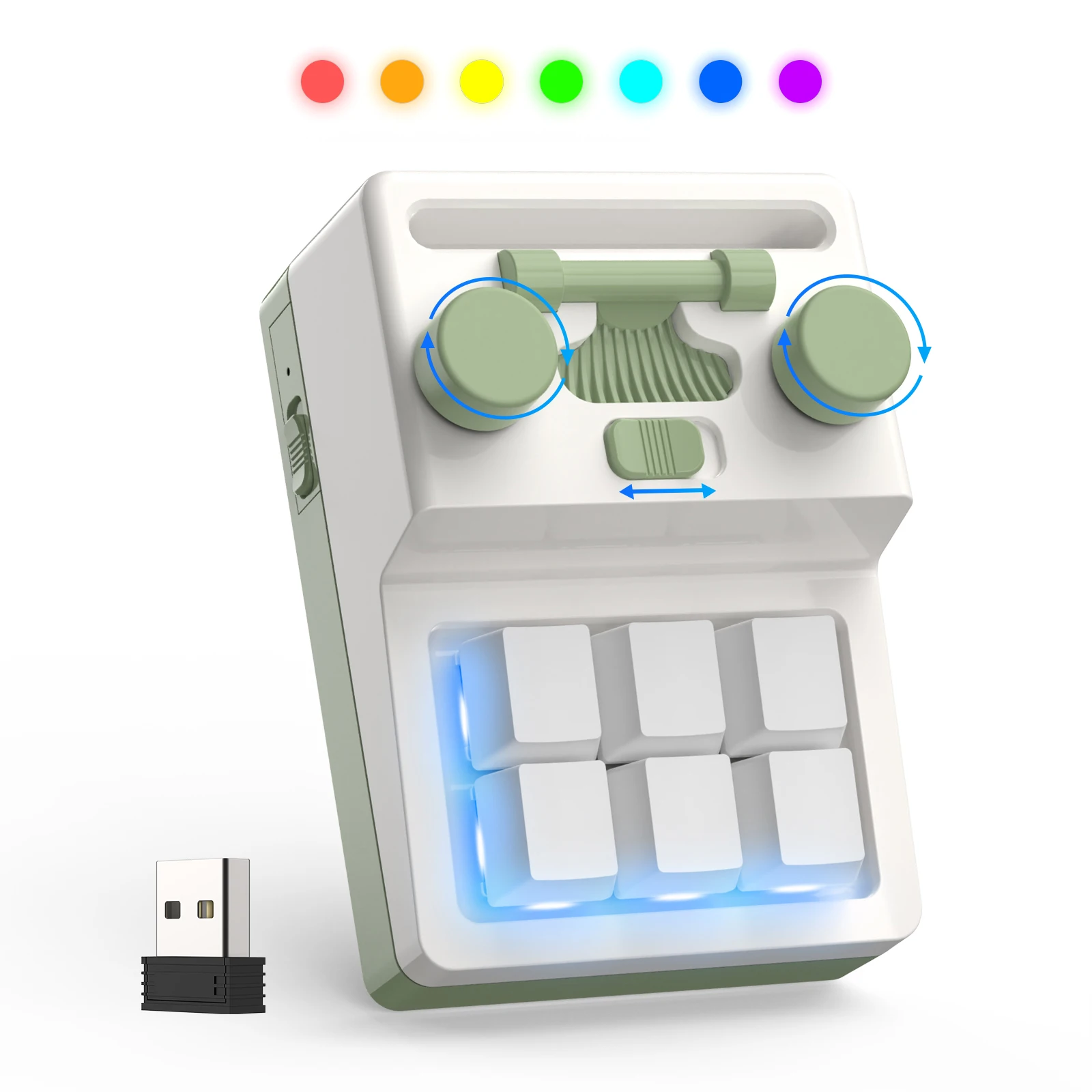 2-4G-Wireless-Macropad-Custom-Hotkeys-6-Key-Knob-Mini-USB-C-RGB ...