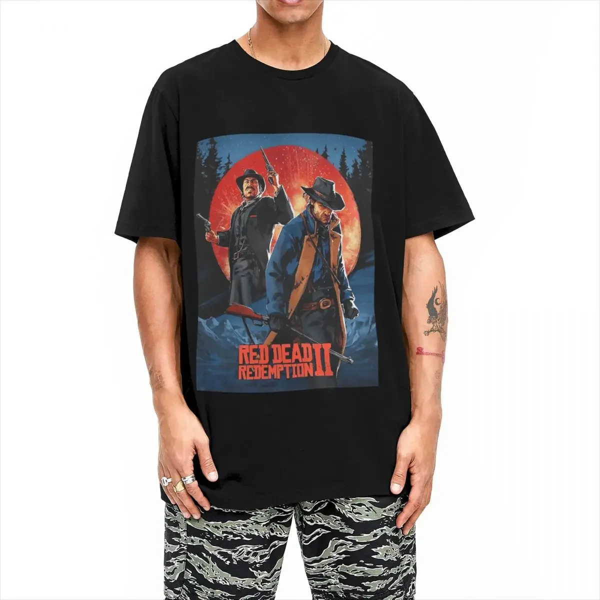 Red Dead T Shirt Beach rdr2 Y2K Retro T Shirts Cotton Trendy Cool Tee ...