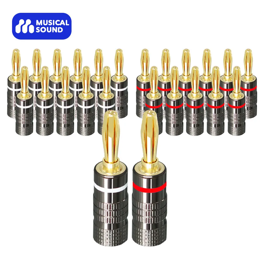 Som-Musical-Pure-Copper-Banana-Plug-Connector-Banhado-a-Ouro-Bloqueio ...