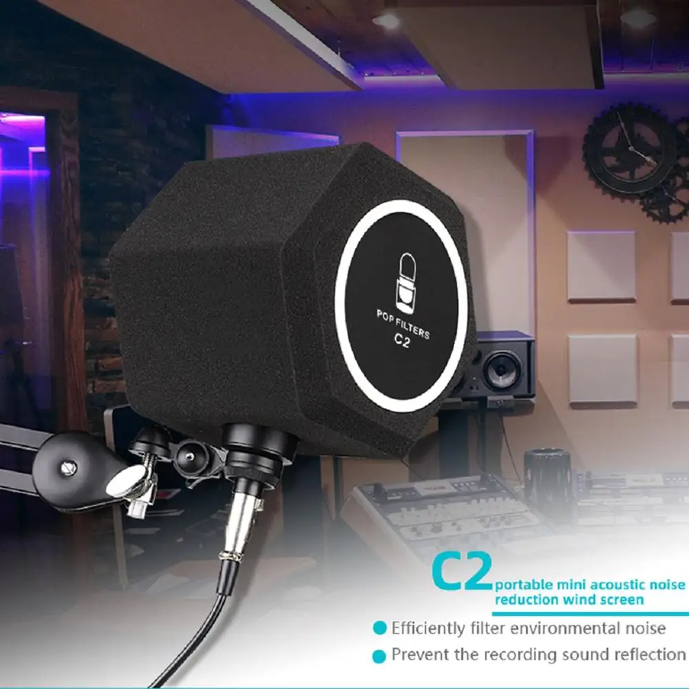 1Microphone Wind Screen Shield Detachable Sound Insulation Noise ...