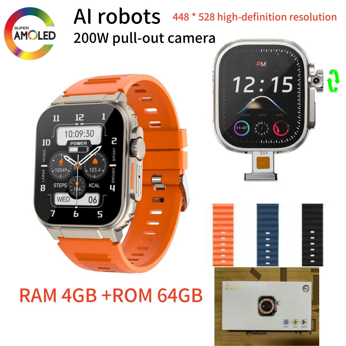 DW99-S9-Ultra-4G-Android-Smart-Watch-With-Rotating-camera-128GB-ROM ...