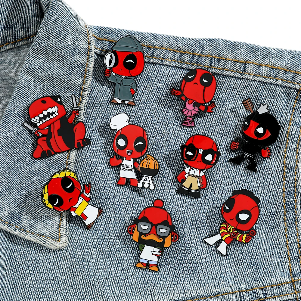 Deadpool-Anime-Cartoon-Brooch-Emblema-de-Metal-Vestir-Esmalte-Pin ...