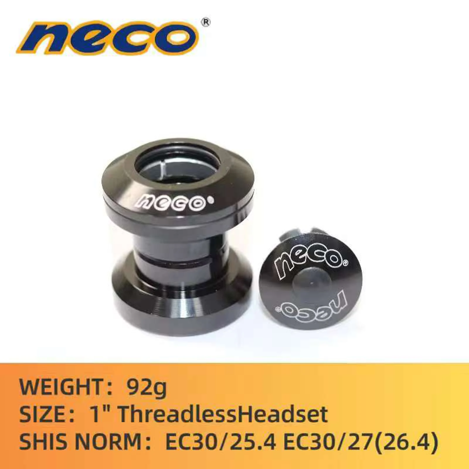 Neco MTB Bicycle Headset 25.4/30/27mm Threadless Road Mountain bike ...