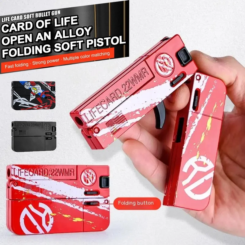 New-2-0-Upgraded-Lifecard-Alloy-Folding-Gun-Toy-Soft-Bullet-Blaster ...