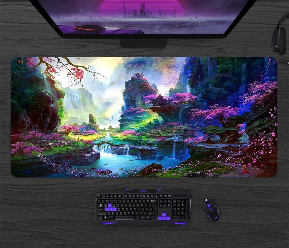 Fantasy-Cherry-Blossom-Tree-Mouse-Pad-Large-Computer-Keyboard-Pad-Anime ...