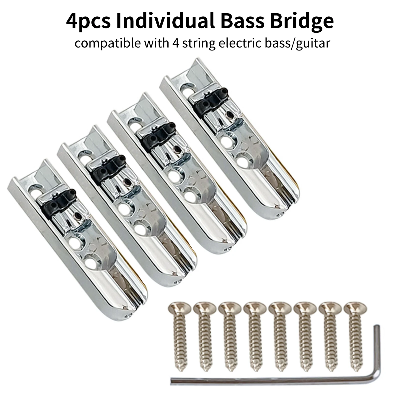 Quick Release Bass Bridge Holmer 4 String Bass Bridge - Individual Zinc ...