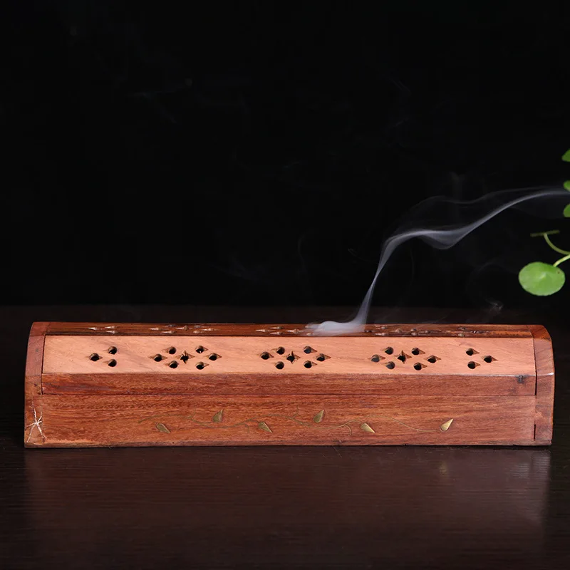 T Solid Wood Dual Use Incense Burner Handmade Wooden Indian Cone Stick ...