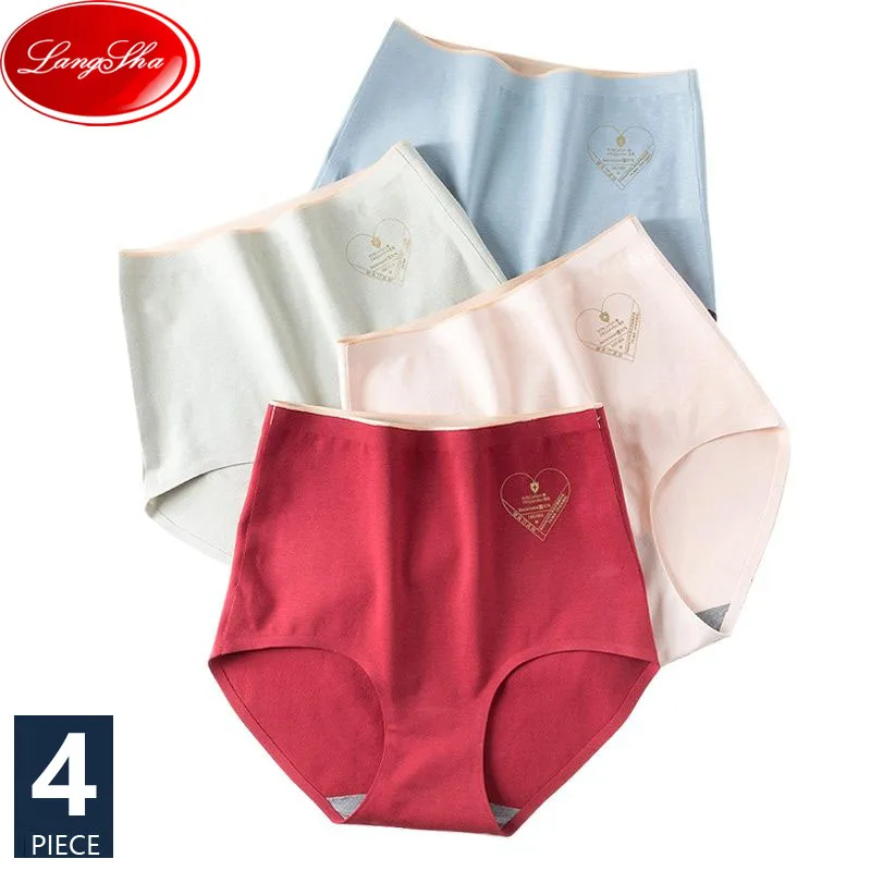 LANGSHA-4Pcs-Set-High-Waist-Panties-Women-Soft-Cotton-Body-Shaper ...