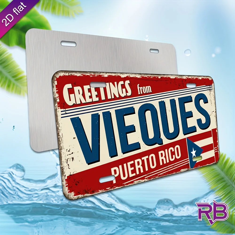 2D Flat, 1pc Aluminum Metal Sign with UV Printed "Greetings from ...
