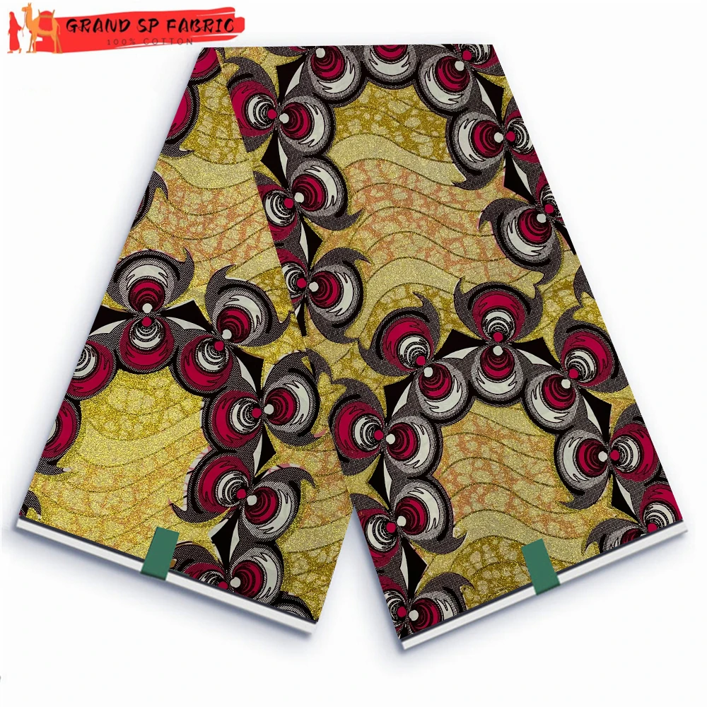 Grand Super 100% Cotton African Wax Fabric High Quality Wax Print ...
