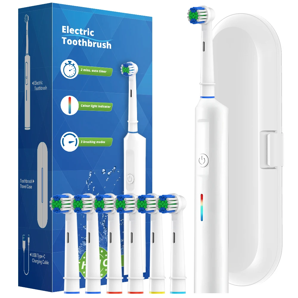 Smart-Rotating-Electric-Toothbrush-Round-Head-Rechargeable-Electric ...