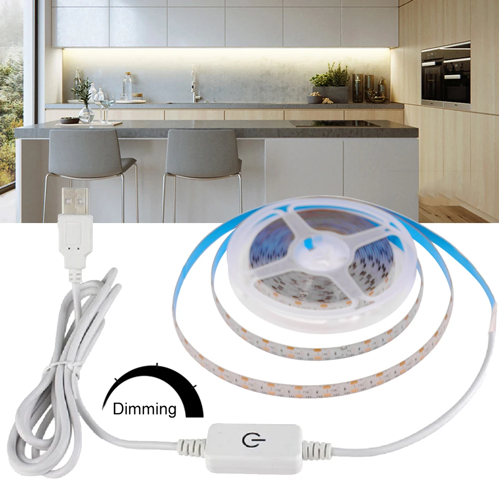 DC5V-USB-LED-Strip-2835-Dimmable-Touch-Switch-Backlight-TV-Kitchen ...