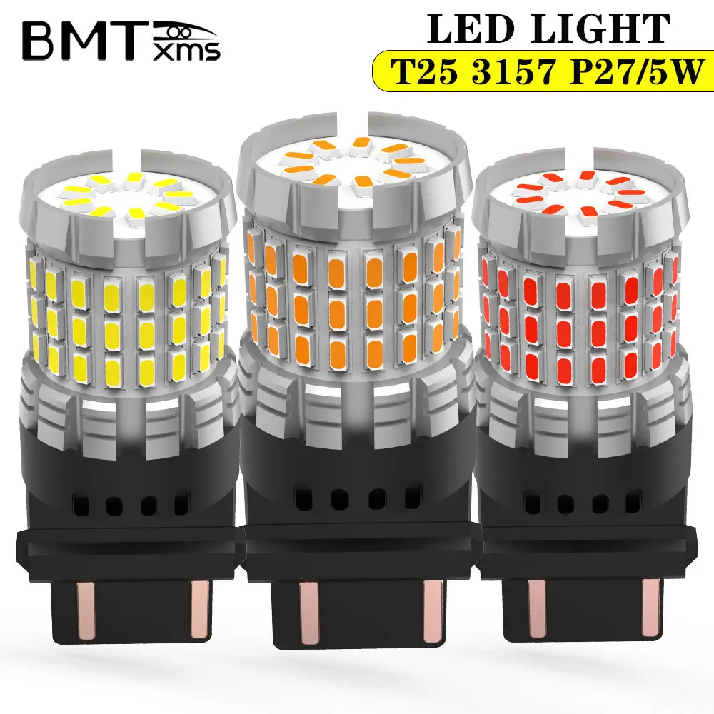 BMTxms-2Pcs-T25-3157-P27W-P27-7W-LED-Light-White-Red-3030SMD-3156-LED ...
