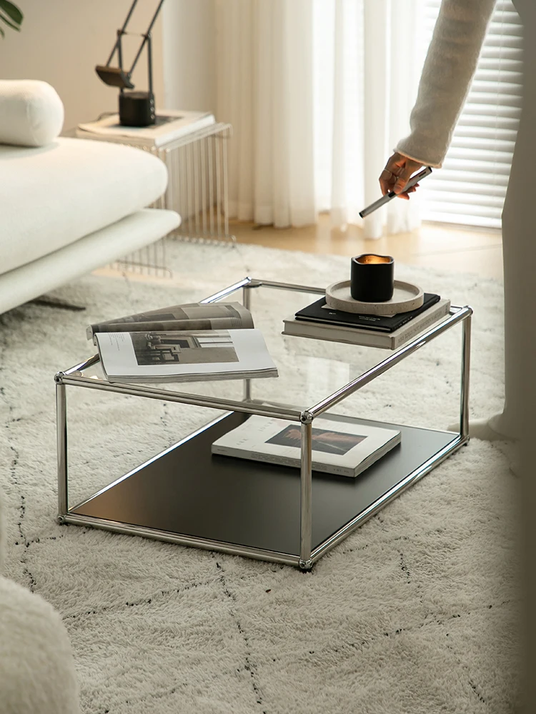 Medieval stainless steel module coffee table Modern simple ins small ...